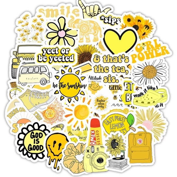 kelzposh | Accessories | Yellow Vsco Girl Sticker Pack | Poshmark